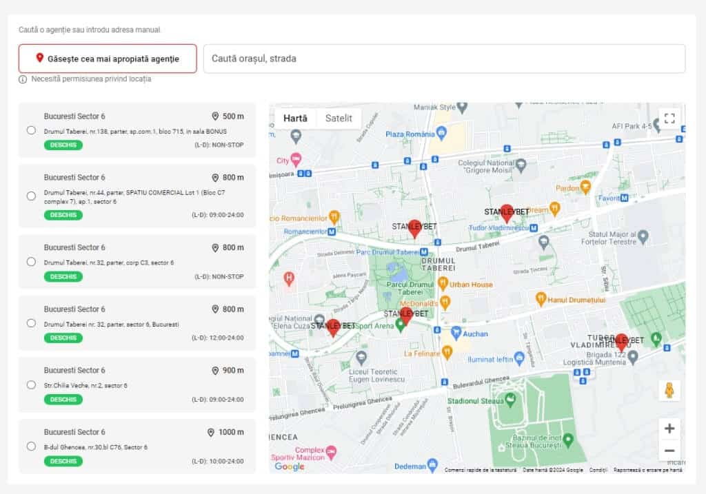 Agenții Stanleybet | Program, Locații & Bonusuri Online