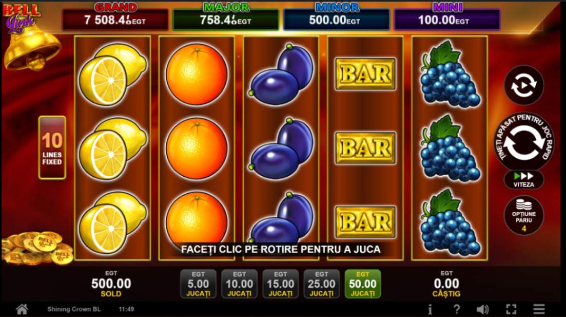 Shining Crown Bell Link Demo - Joacă Păcănele Demo Online